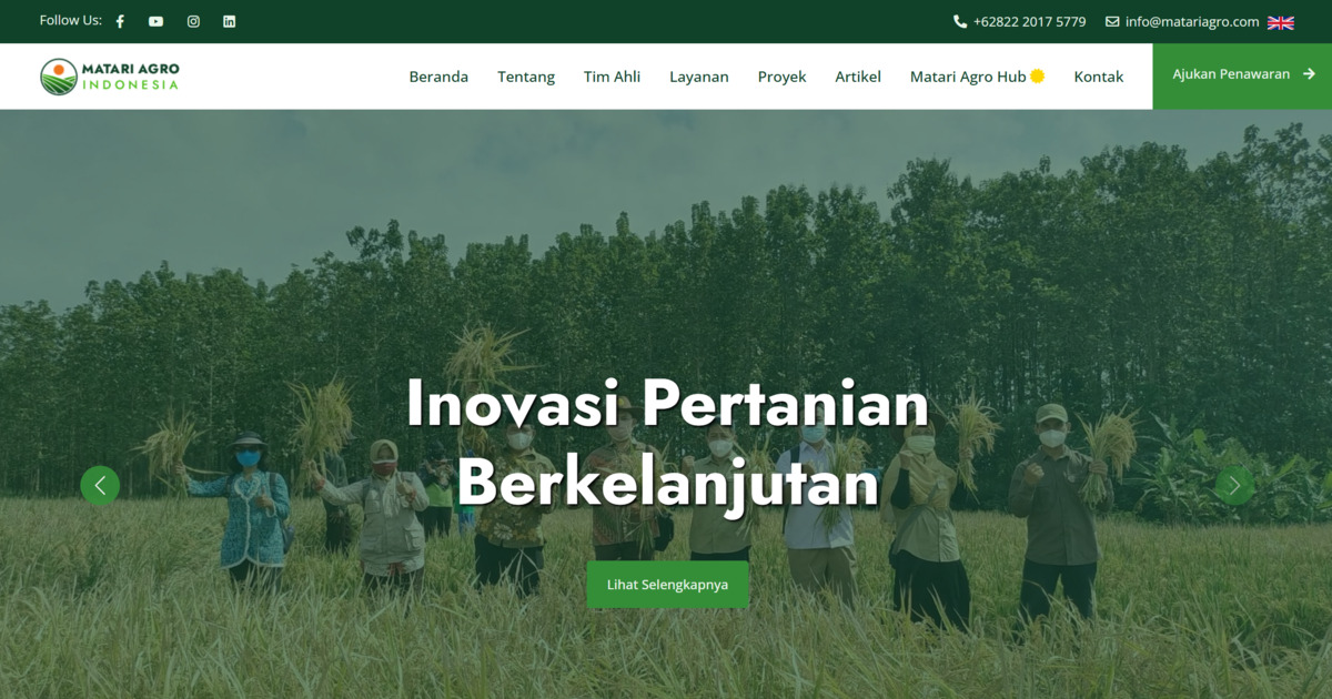 Konsultan & Pelatihan Pertanian - Matari Agro Indonesia